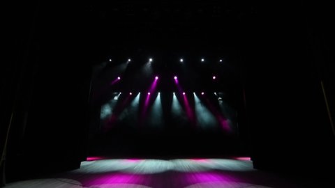 Stage Lights Flashing Podium Stage Theater Stock Footage Video (100% ...
