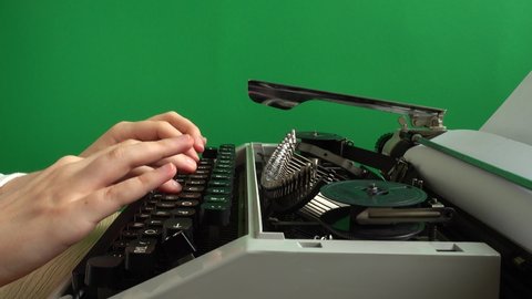 Girl Typing On Retro Typewriter On Stock Footage Video (100% Royalty ...