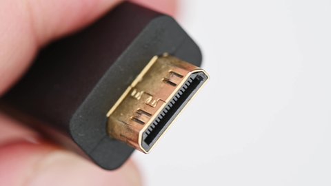 Close Hdmi Display Monitor Connector System Stock Footage Video (100% ...