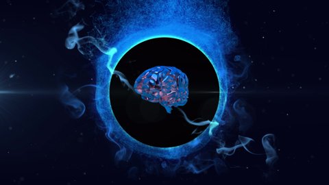Digital Animation Human Brain Spinning Against Stock Footage Video (100 ...