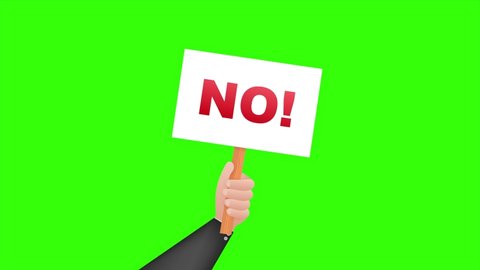 No Sign Cartoon Poster Hand Holding Stock Footage Video (100% Royalty ...