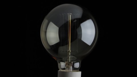 Closeup Turning On Edison Light Bulbon Stock Footage Video (100% ...