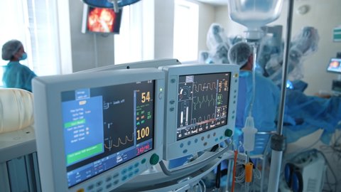 Screen Monitor Showing Signs Patient Healthcare Stock Footage Video ...