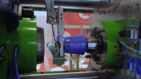Injection Molding Machine Robotic Arm During Stock Footage Video (100% ...