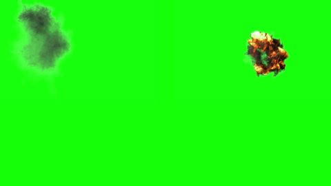 Animated Series Random Explosions On Green Stock Footage Video (100% ...