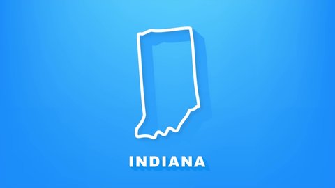 Line Animated Map Showing State Indiana Stock Footage Video (100% ...