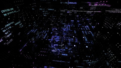 Source Codes Cyberspace On Black Background Stock Footage Video (100% ...