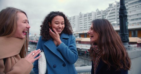 Girl Power Concept Beautiful Happy Genz Stock Footage Video (100% ...