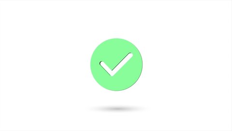 3d Animated Flat Check Mark Icon Stock Footage Video (100% Royalty-free ...