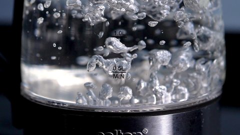 Rapid Boiling Water Clear Glass Kettle Stock Footage Video (100% ...