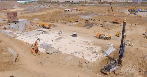 Construction Site Where New Modern Plant Stock Footage Video (100% ...
