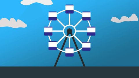 Animation Ferris Wheel Motion Graphic 2d Stock Footage Video (100% ...