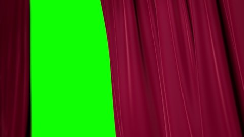 Realistic Red Curtain Opens Closes Animation Stock Footage Video (100% ...