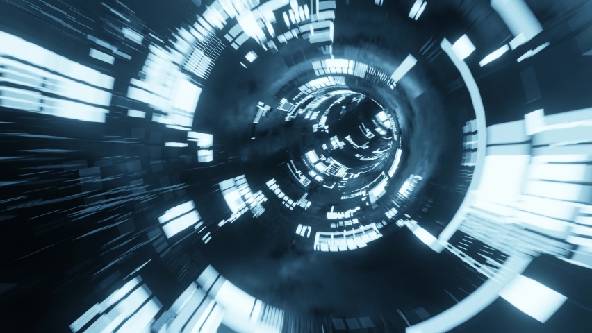 Flying through Futuristic Spaceship Tunnel Corridor Sci-Fi Concept - 4K Seamless Loop Motion ...