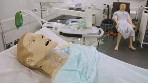 Medical Training Mannequin On Hospital Bed Stock Footage Video (100% ...
