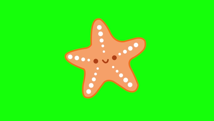 green screen cute starfish animation Stock Footage Video (100% Royalty ...