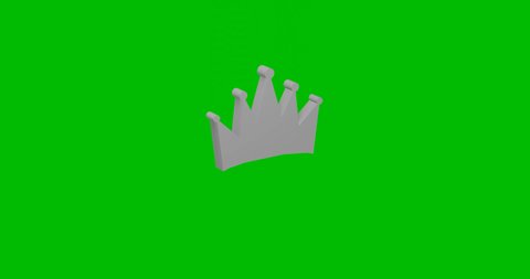 Animation Rotation White Crown Symbol Shadow Stock Footage Video (100% ...