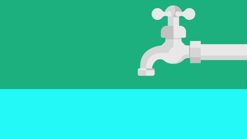 Animation Water Tap Flow Out Running Stock Footage Video (100% Royalty ...