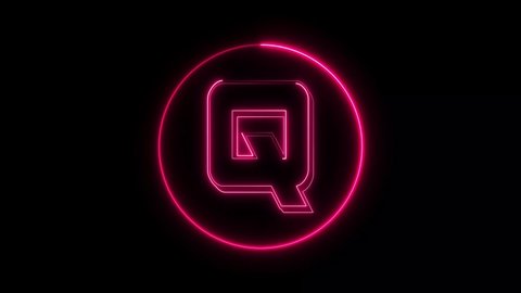 Animated Pink Neon Letter Q On Stock Footage Video (100% Royalty-free ...