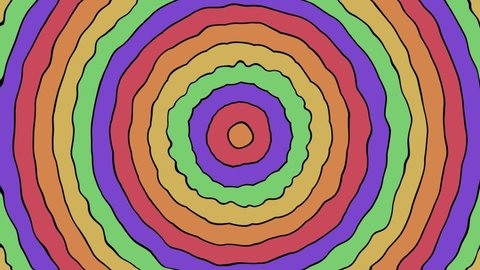 Looped Cartoon Animation Colored Concentric Circles Stock Footage Video ...