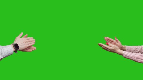 Hands Clapping Green Screen Background Hands Stock Footage Video (100% ...