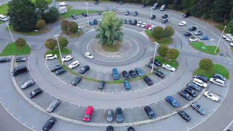 White Car Driving Middle Circular Car Stock Footage Video (100% Royalty ...