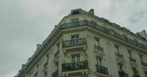 Facade Beautiful Old French Building Paris Stock Footage Video (100% ...