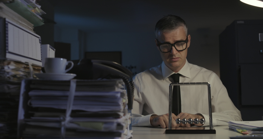 Sad Office Worker Sitting at Stock Footage Video (100% Royalty-free ...