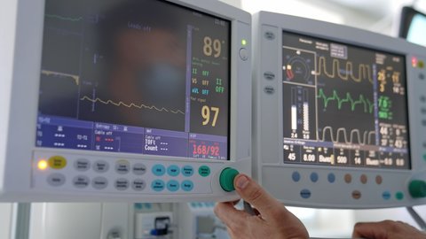 Medical Monitors Operating Room Doctor Changes Stock Footage Video (100 ...