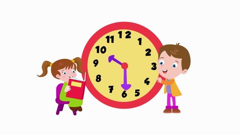 Two Cute Kids Animation Learning About Stock Footage Video (100% ...