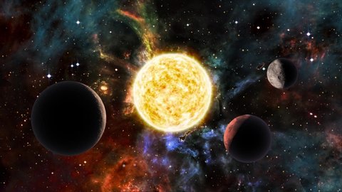 Spacescape Background Slowly Moving Through Planetary Stock Footage ...