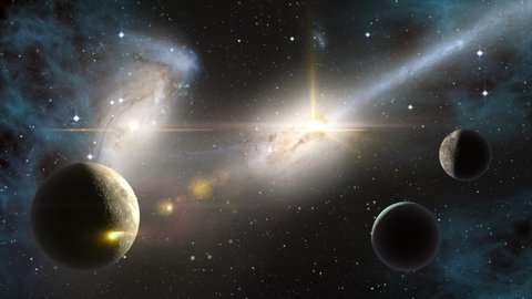 Spacescape Background Slowly Moving Through Planetary Stock Footage ...