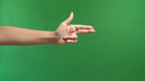 Womans Hand Making Shooting Gun Gesture Stock Footage Video (100% ...
