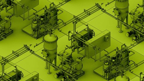 Industrial Refinery Plant Isometric Loop Animation Stock Footage Video ...