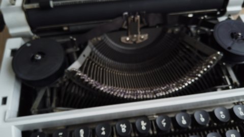 Mechanism Retro Typewriter Old Typewriter Hammers Stock Footage Video ...