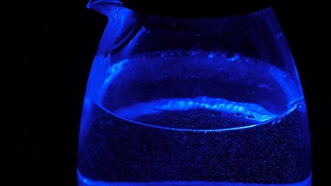 Boiling Water Electric Kettle Blue Light Stock Footage Video (100% ...