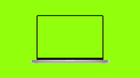 Modern Laptop Animated Mockup Green Screen Stock Footage Video (100% ...