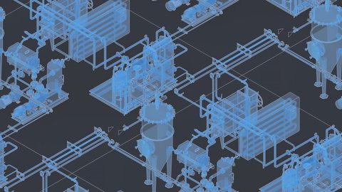 Industrial Refinery Plant Isometric Loop Animation Stock Footage Video ...