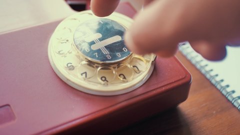 Ringing Red Rotary Dial Telephone Dialing Stock Footage Video (100% ...