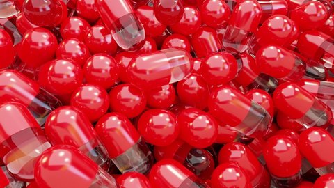 Realistic 3d Red Color Medical Pills Stock Footage Video (100% Royalty ...