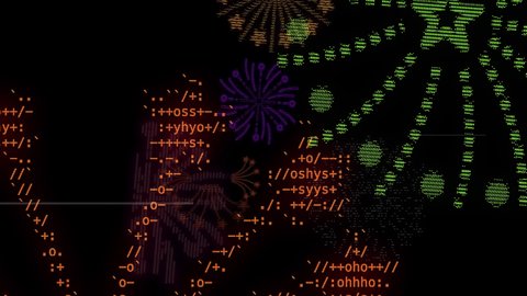 Ascii Character Set Animated Fireworks Multiple Stock Footage Video ...