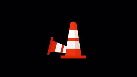 2d Animated Traffic Cone Sign Icon Stock Footage Video (100% Royalty ...