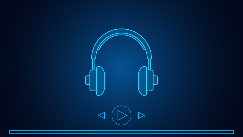 4k Animation. Headphone Headset Icon Stock Footage Video (100% Royalty ...