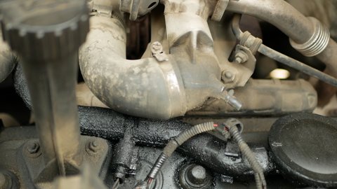 Old Car Diesel Engine Works Vibration Stock Footage Video (100% Royalty ...