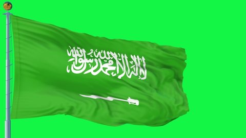 Ksa Flag Waving 3d Animation Saudi Stock Footage Video (100% Royalty ...