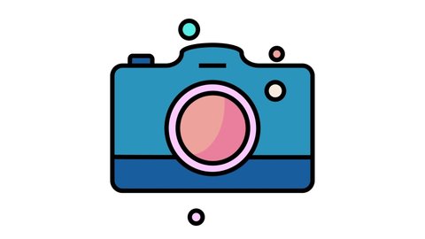 Camera Icon Animation Video On White Stock Footage Video (100% Royalty ...