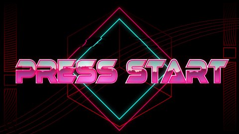 Animation Press Start Text Over Light Stock Footage Video (100% Royalty ...