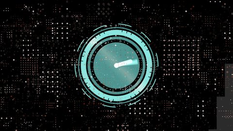 Neon Digital Clock Ticking Against Dots Stock Footage Video (100% ...