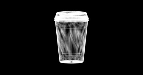 Rotating Animation Plastic Coffee Cup Decomposition Stock Footage Video ...