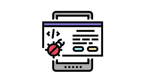 Debug Research Fix Color Icon Animation Stock Footage Video (100% ...